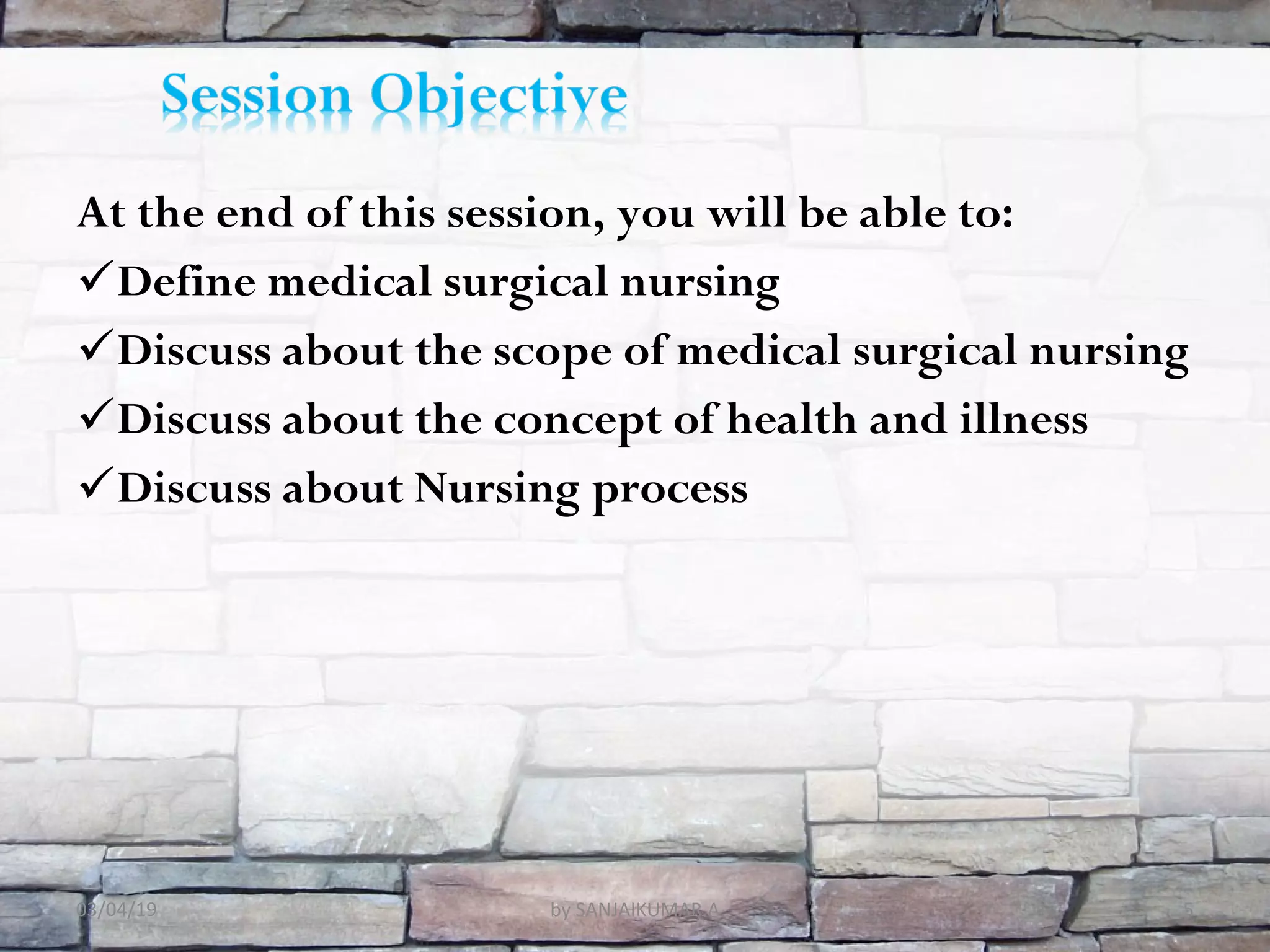 Introduction of medical surgical nursing | PPT