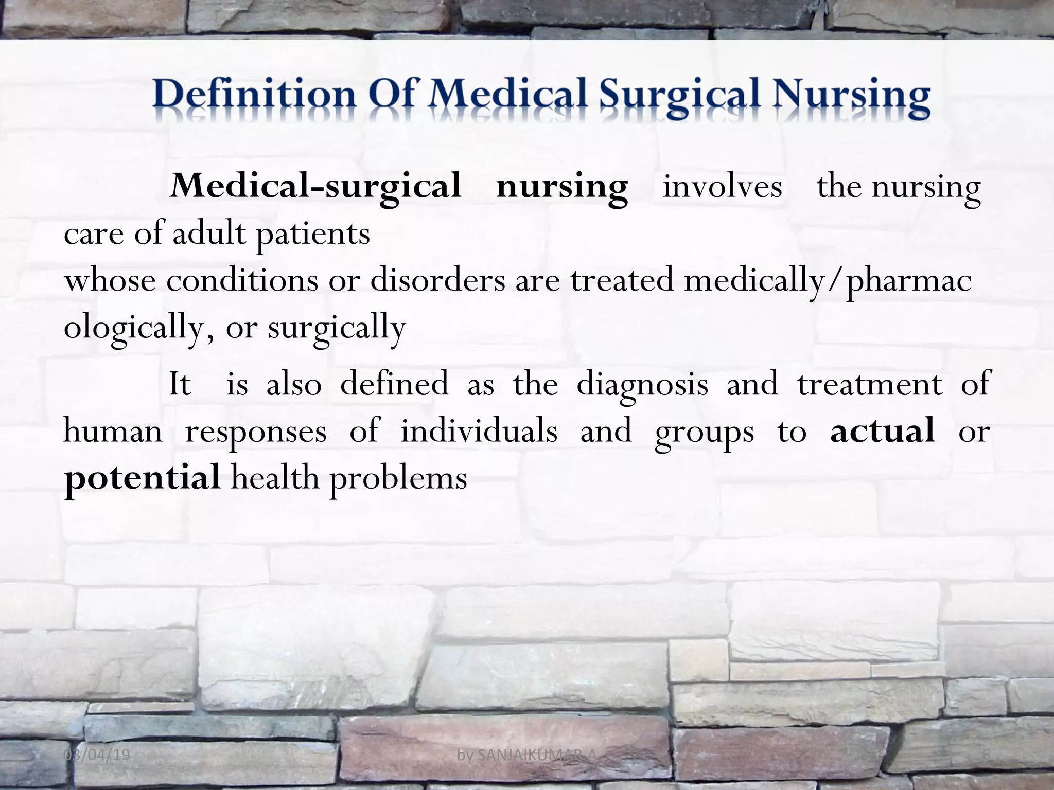 Introduction of medical surgical nursing | PPT