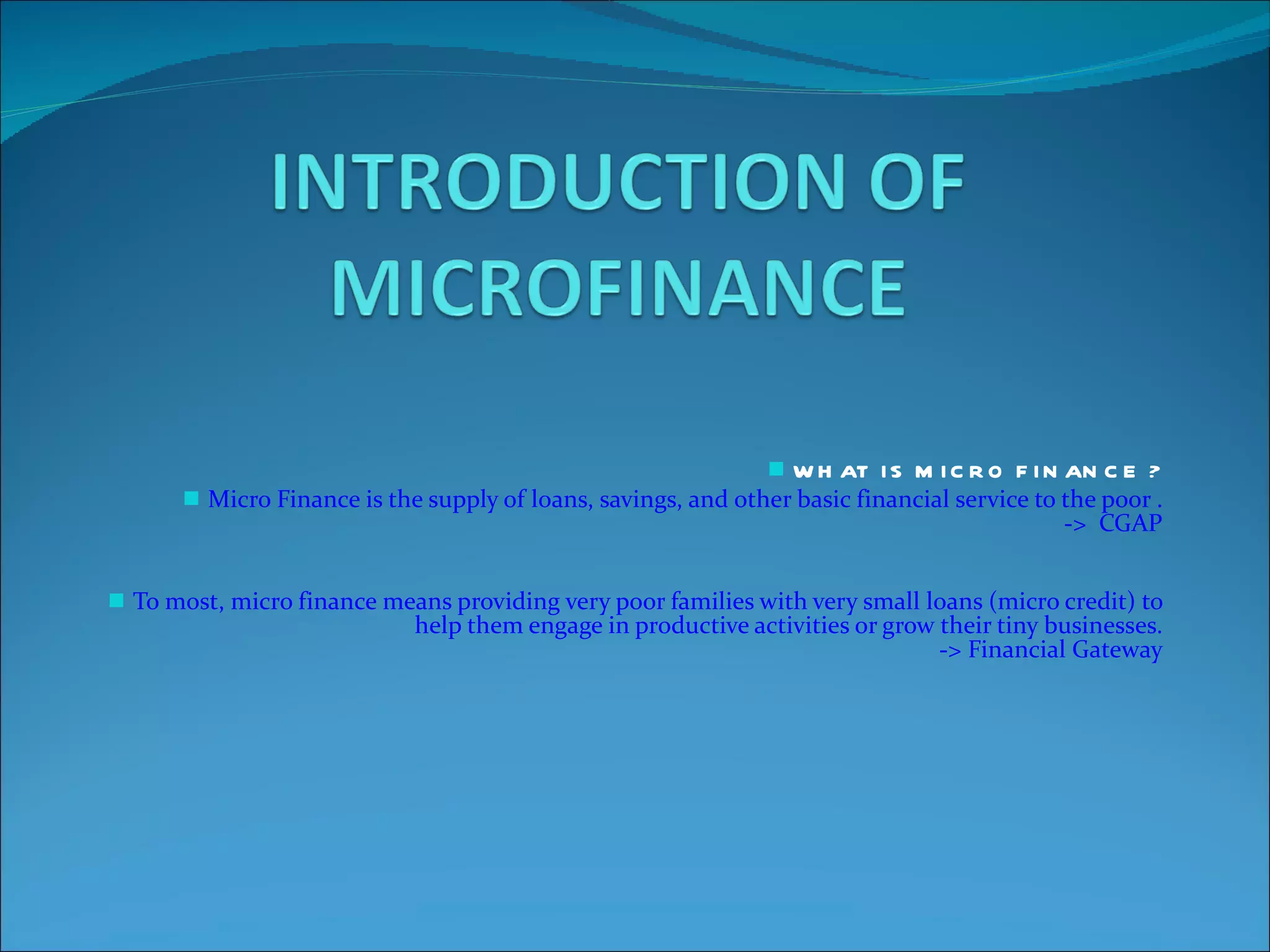 Introduction of microfinance | PPT