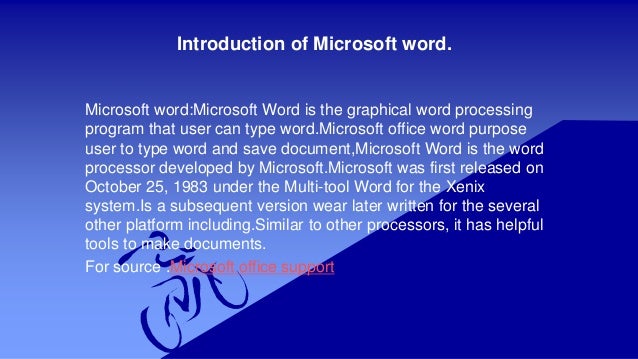 Introduction of microsoft word