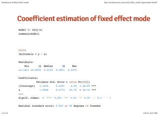 Introduction of mixed effect model | PDF