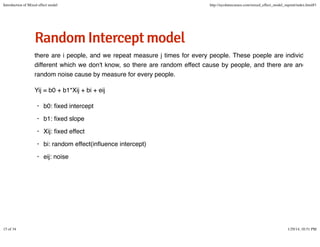 Introduction of mixed effect model | PDF
