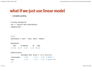 Introduction of mixed effect model | PDF