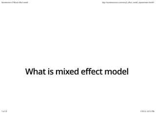 Introduction of mixed effect model | PDF