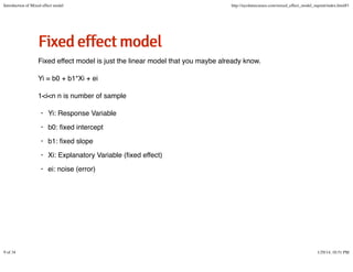 Introduction of mixed effect model | PDF