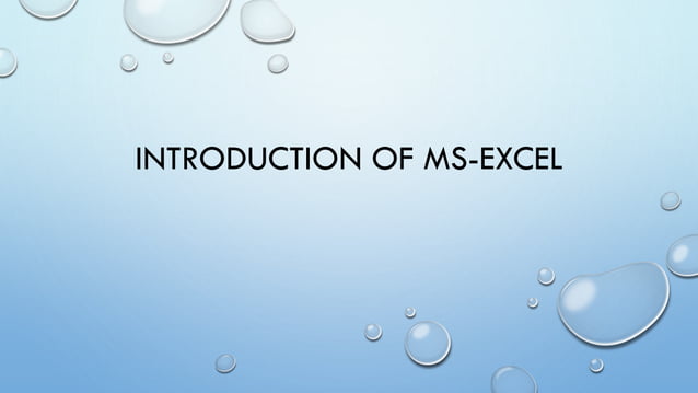 Introduction To Ms Excel Spreadsheet Functions And Formatting Ppt