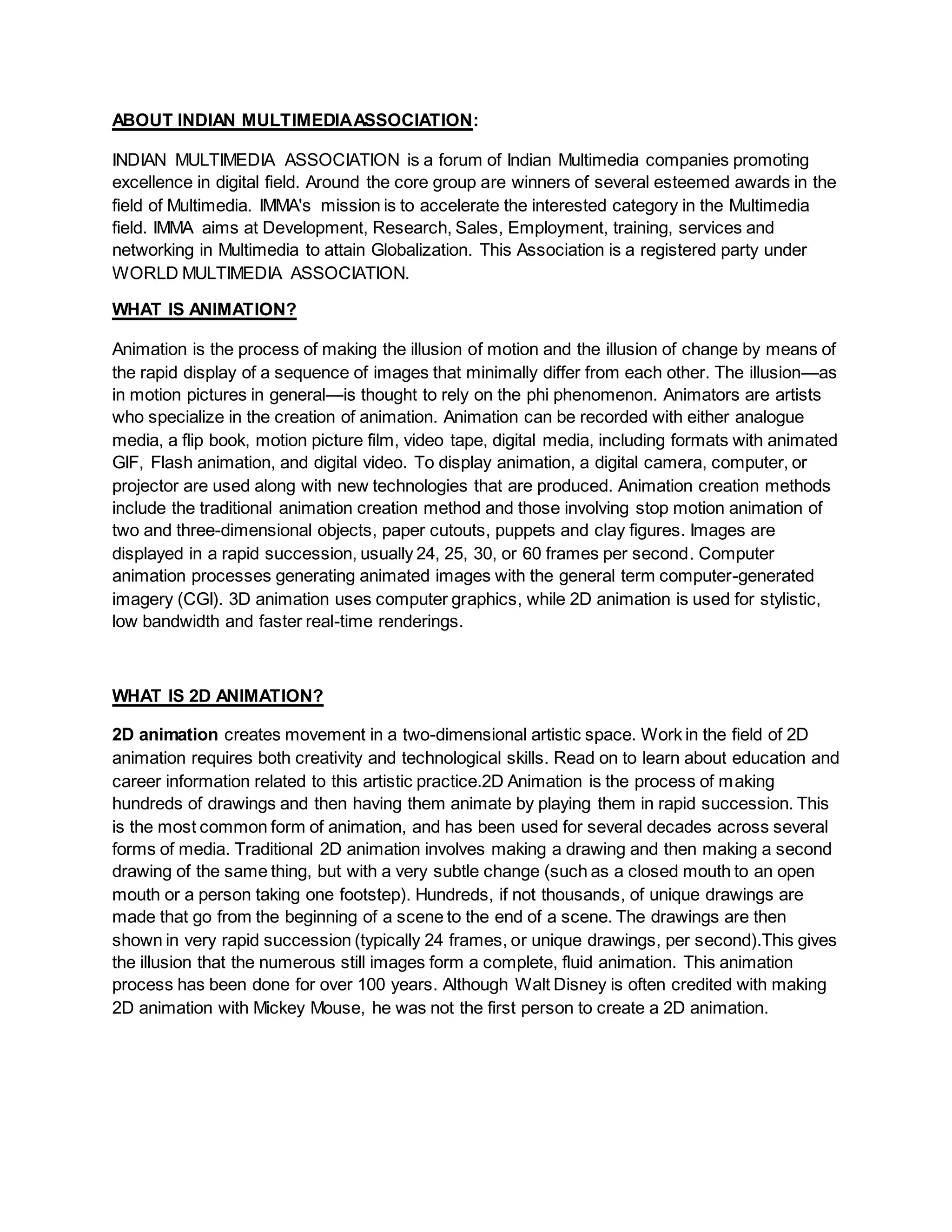 Introduction of multimedia - Adoro Institute of Multimedia | DOCX