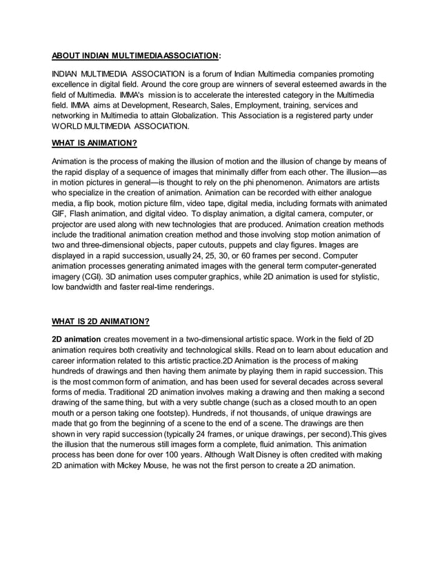 Introduction of multimedia - Adoro Institute of Multimedia | PDF