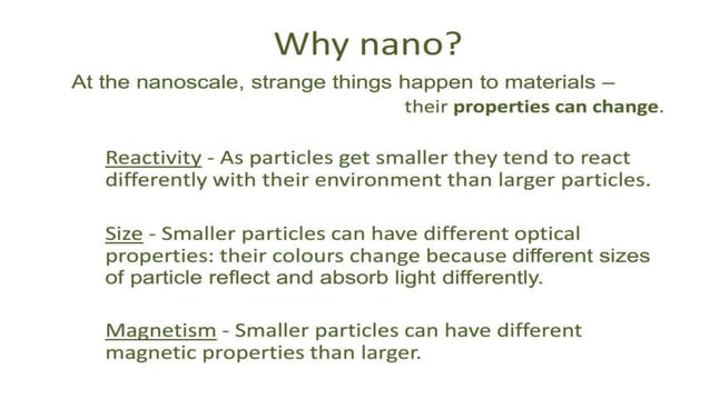 Introduction to nanoscience and nanotechnology | PPTX | Chemistry | Science