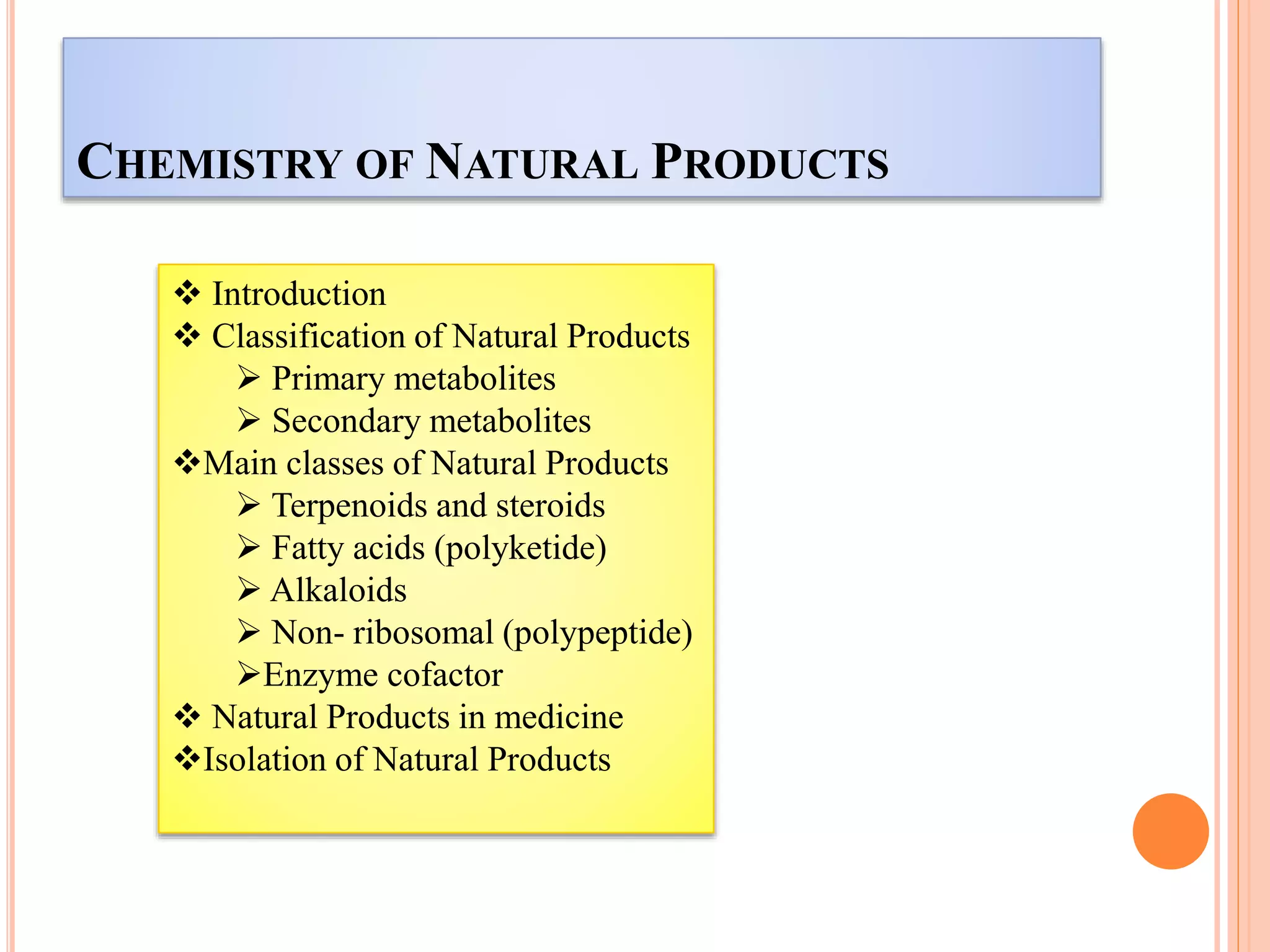 Introduction of natural products | PPTX