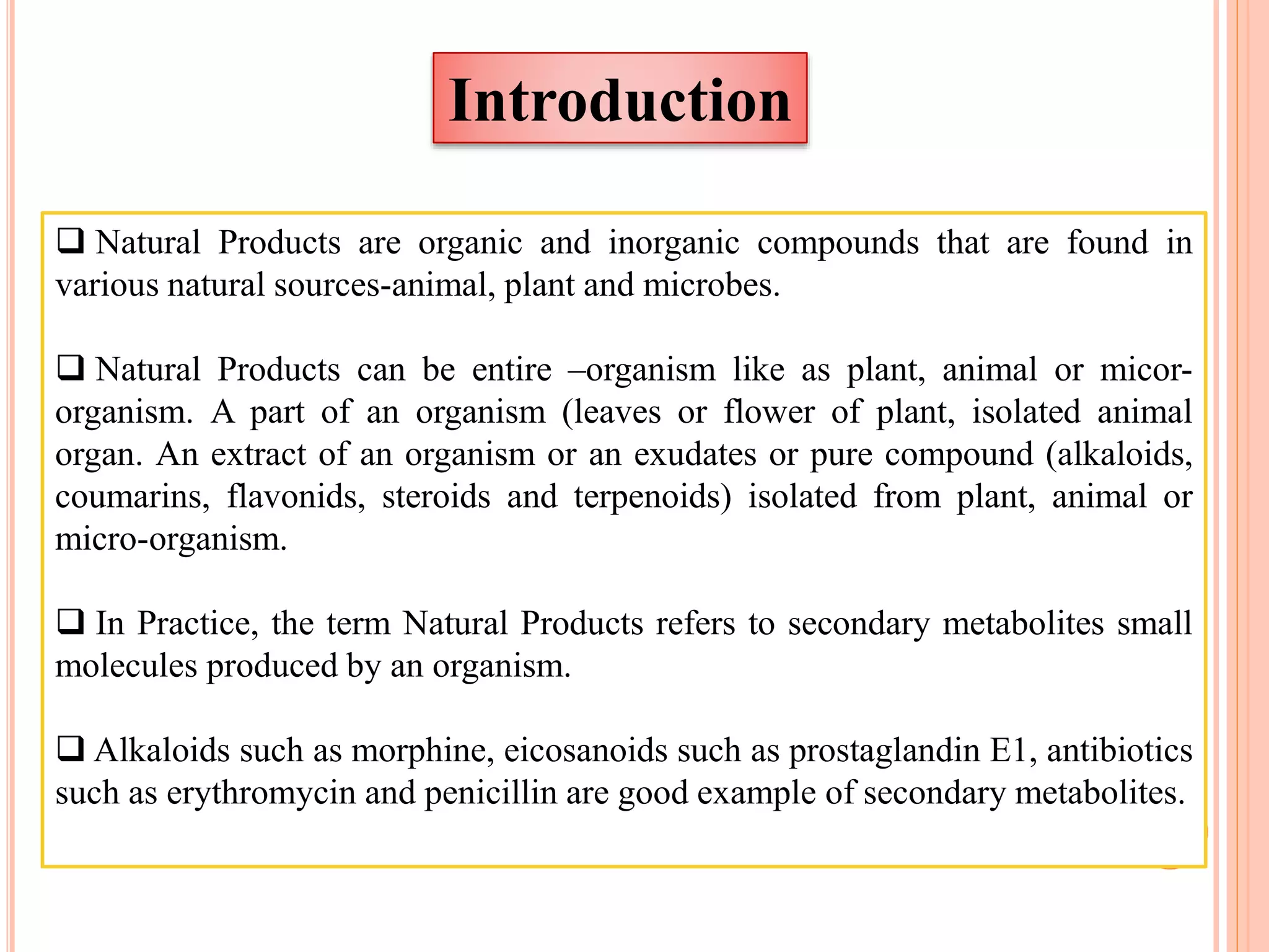 Introduction of natural products | PPTX