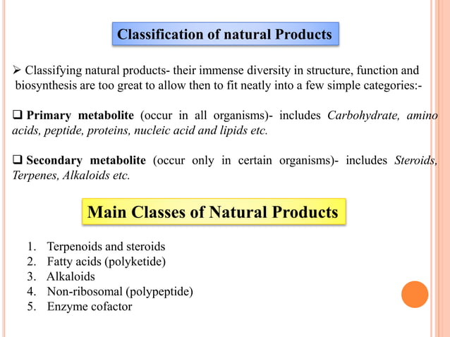 Introduction of natural products | PPTX | Chemistry | Science