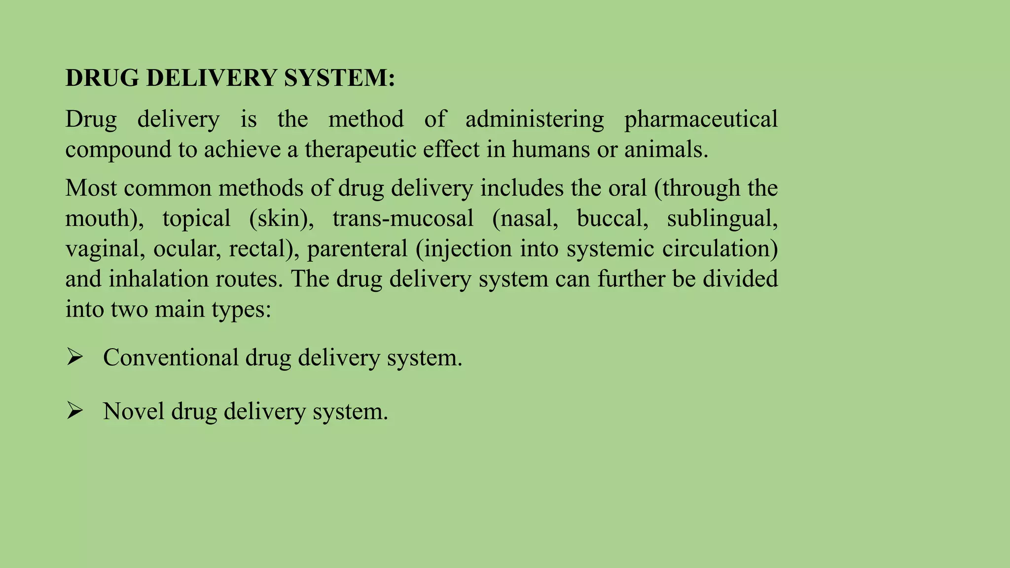 Novel drug delivery system | PPTX