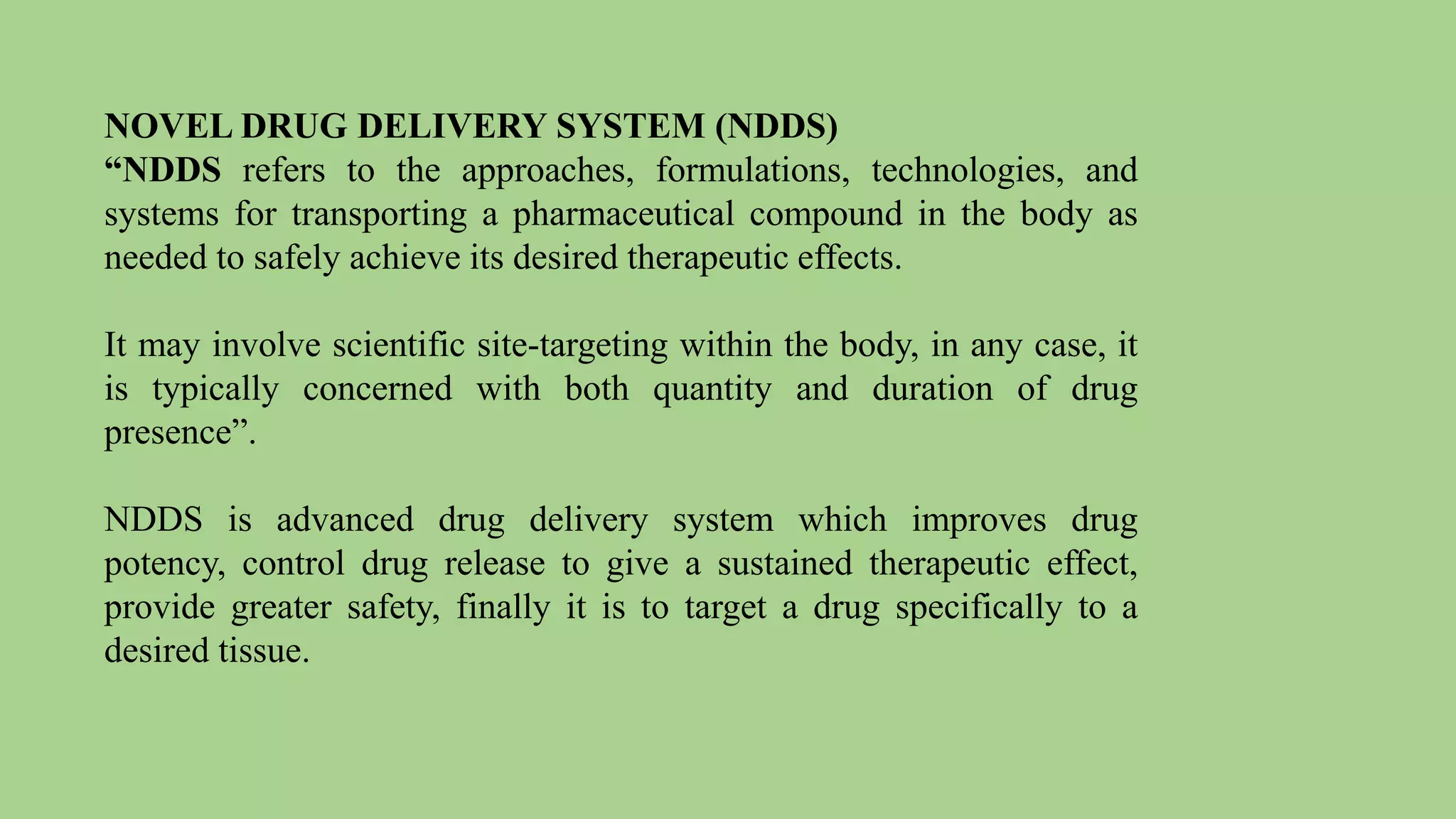 Novel drug delivery system | PPTX