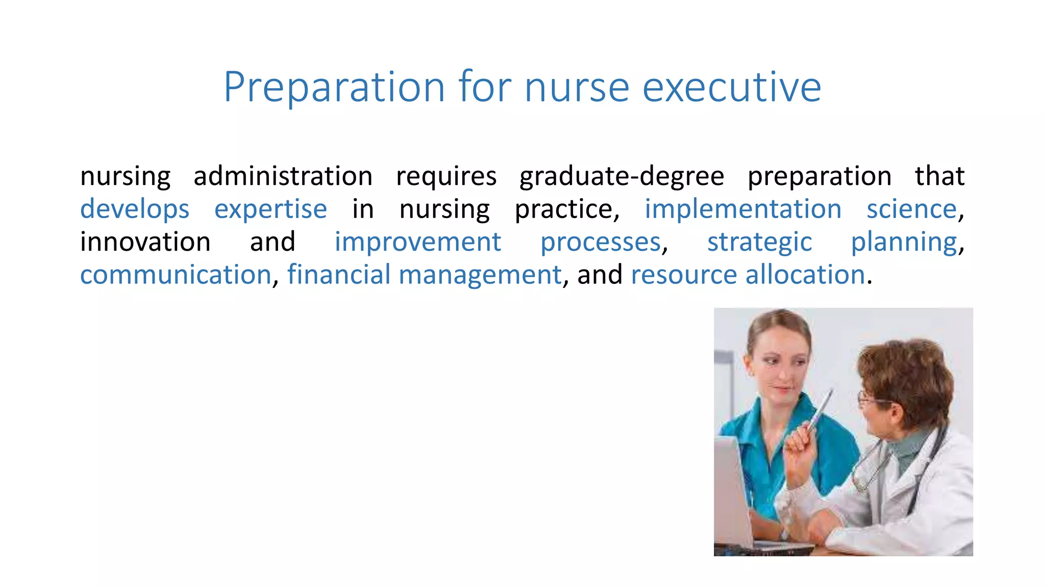 Introduction of nurses executive function in hospitals | PPTX