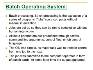 Introduction of operating system | PPT | Operating Systems | Computer ...