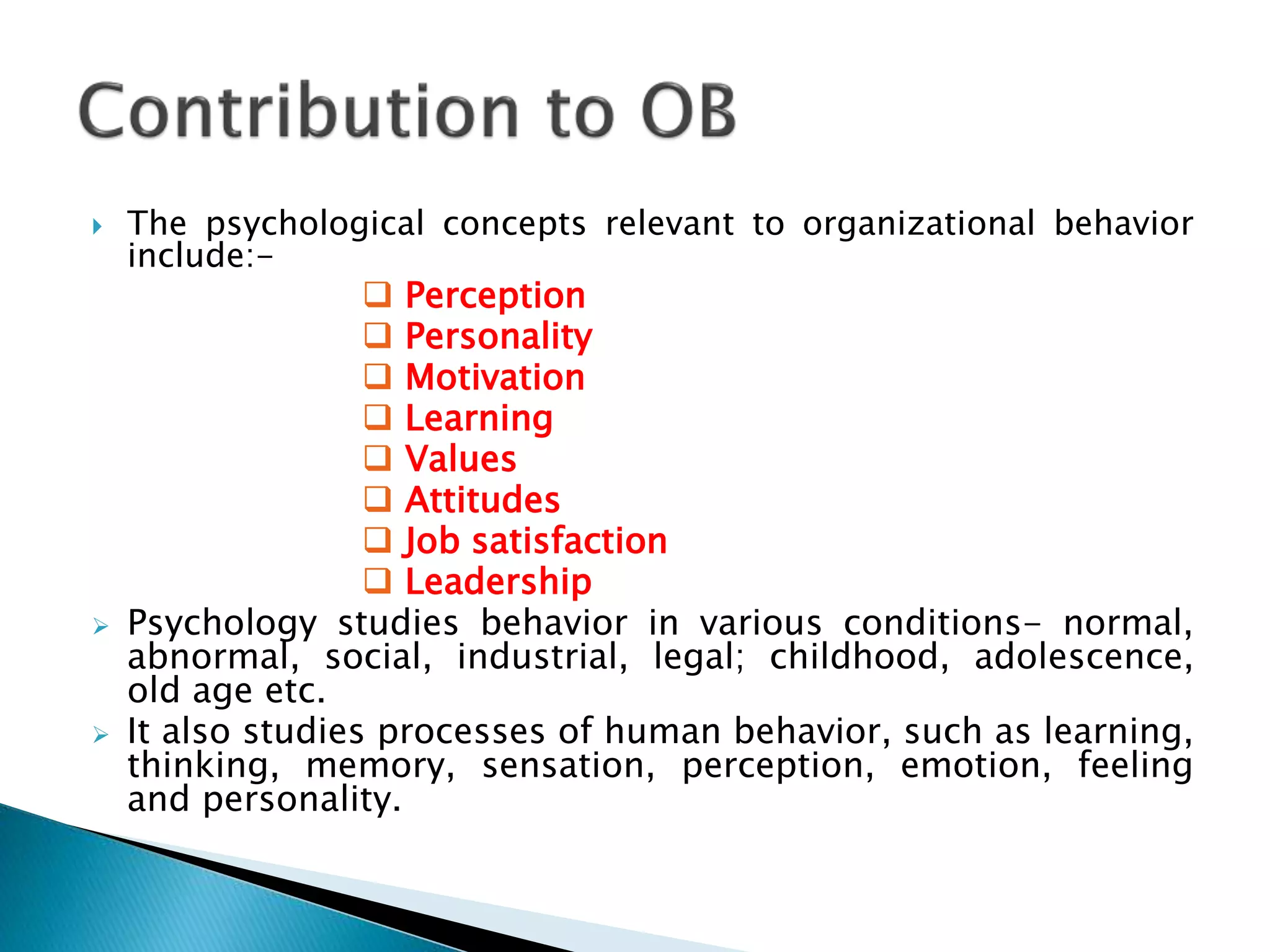 Introduction of organizational behavior | PPTX
