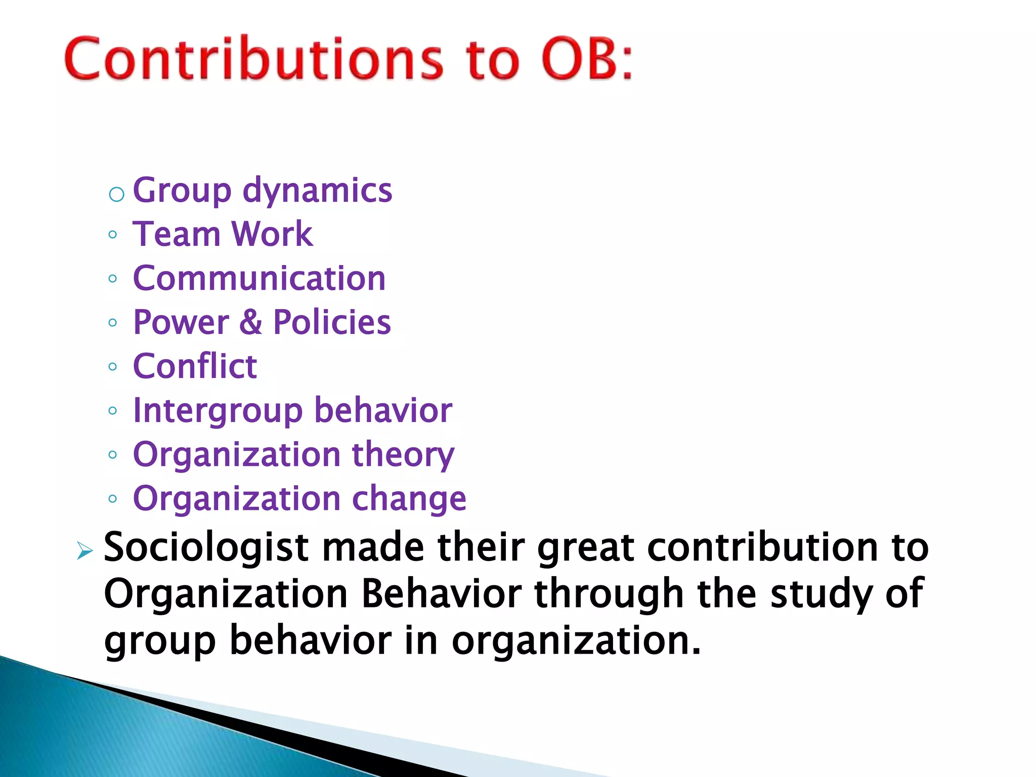 Introduction of organizational behavior | PPTX