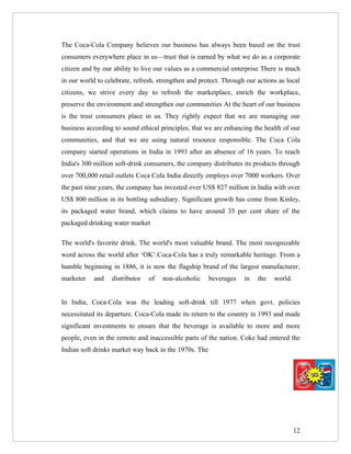 Introduction Of Pepsi | DOC