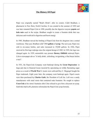 Introduction Of Pepsi | DOC