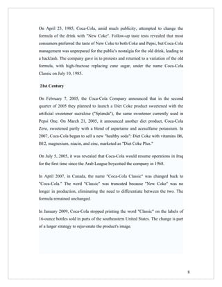 Introduction Of Pepsi | DOC
