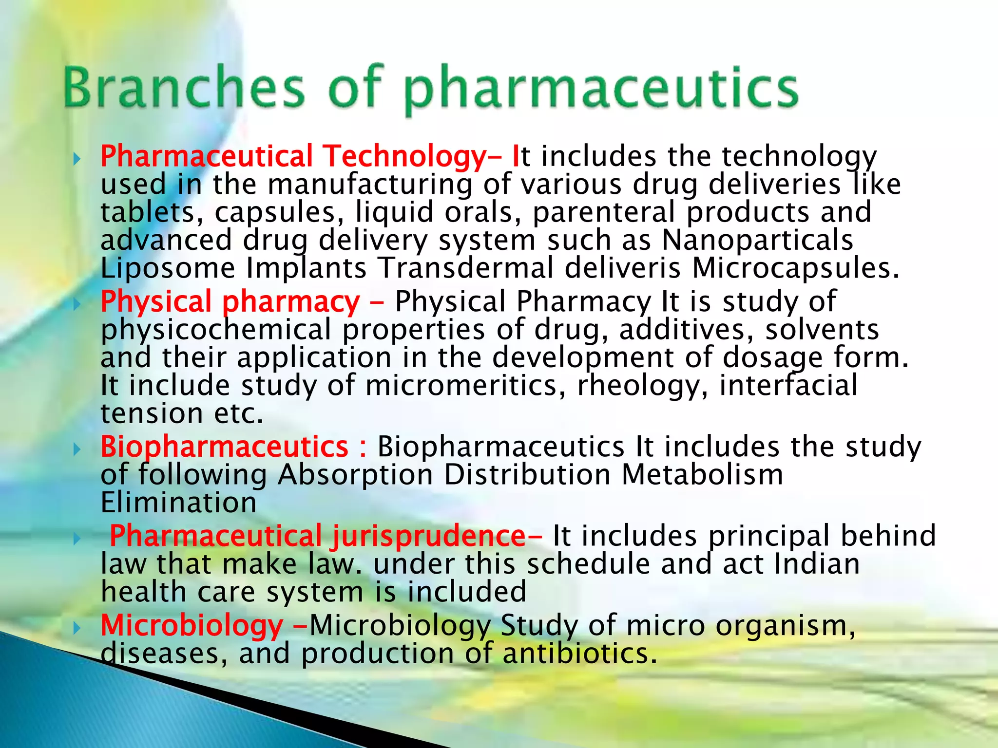 Introduction of pharmaceutics | PPTX