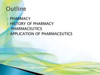 Introduction of pharmaceutics | PPTX