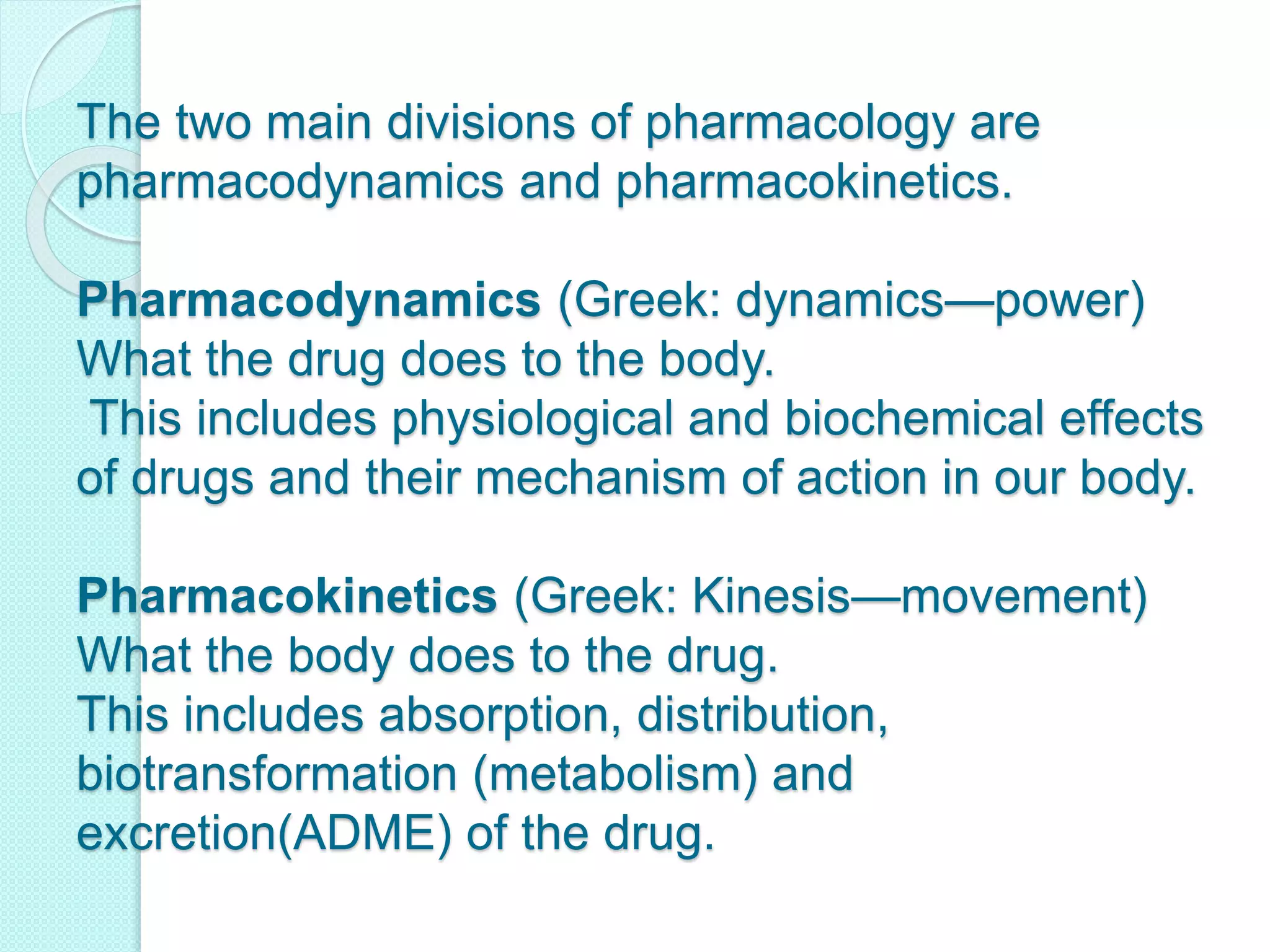 Introduction of pharmacology ppt | PPTX