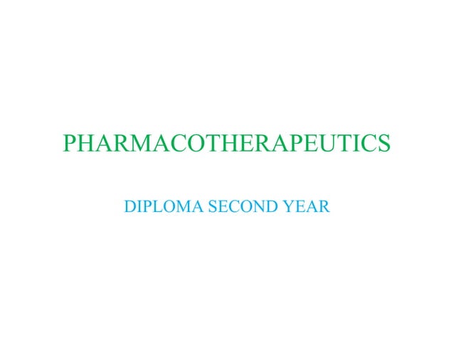 INTRODUCTION OF PHARMACOTHERAPEUTICS.ppt | Pharmaceutical Drugs ...