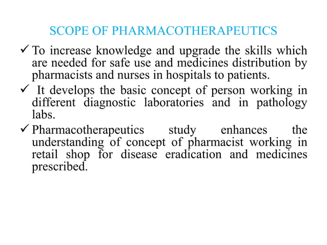 INTRODUCTION OF PHARMACOTHERAPEUTICS.ppt | Pharmaceutical Drugs ...