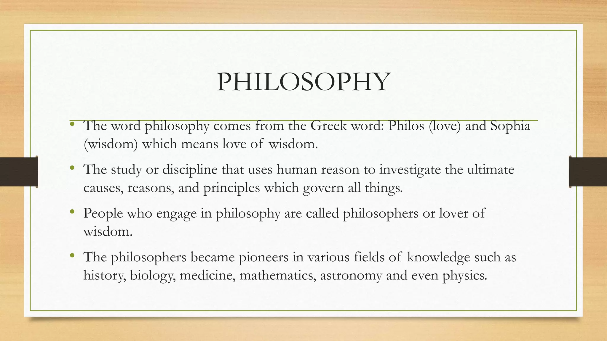 Introduction of philosophy | PPT