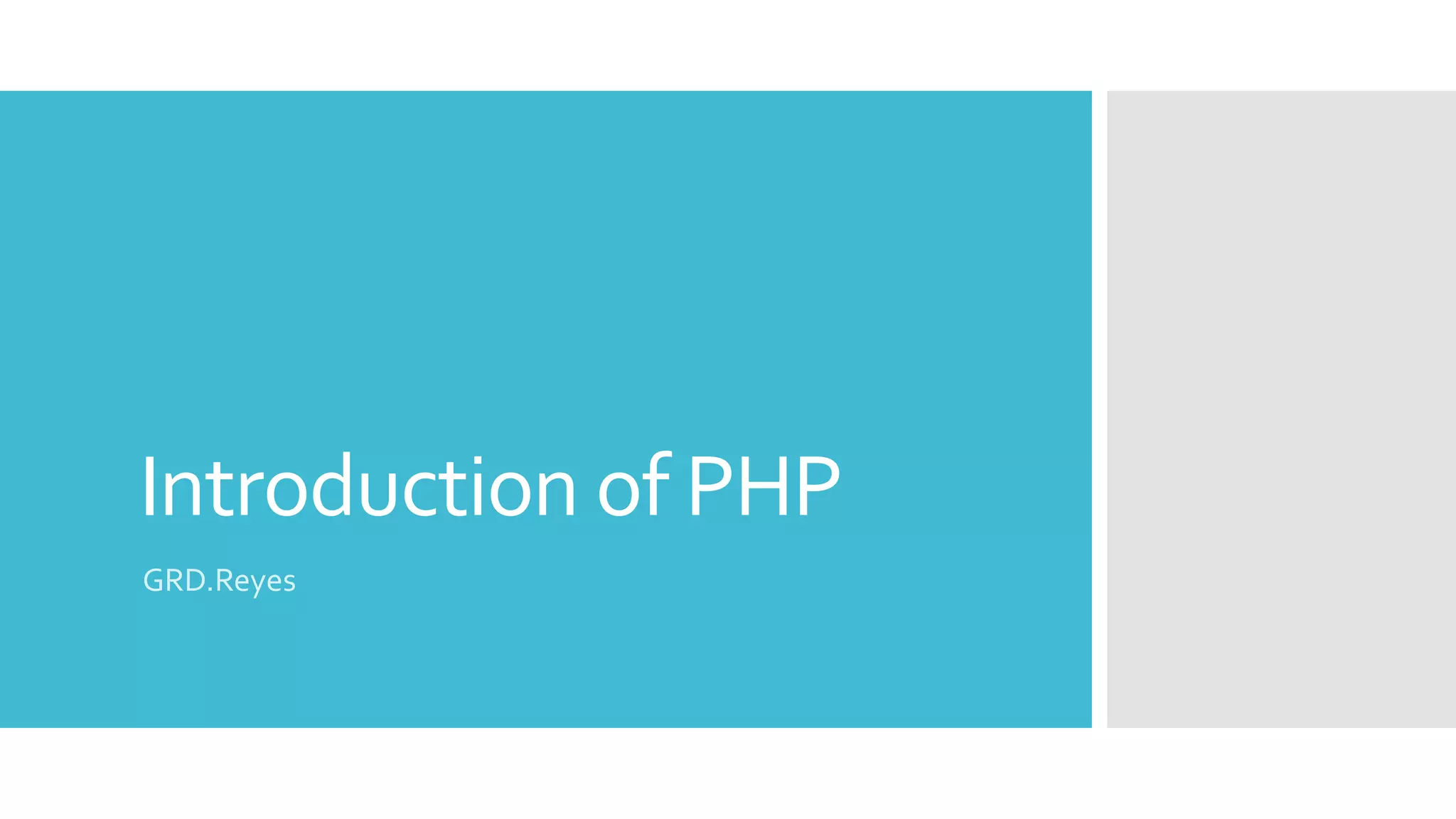 Introduction of PHP.pdf | Web Development | Internet