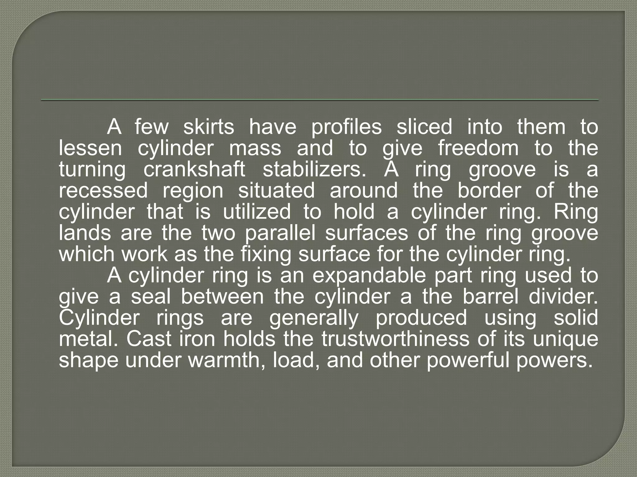 Introduction of piston and piston rings | PPTX