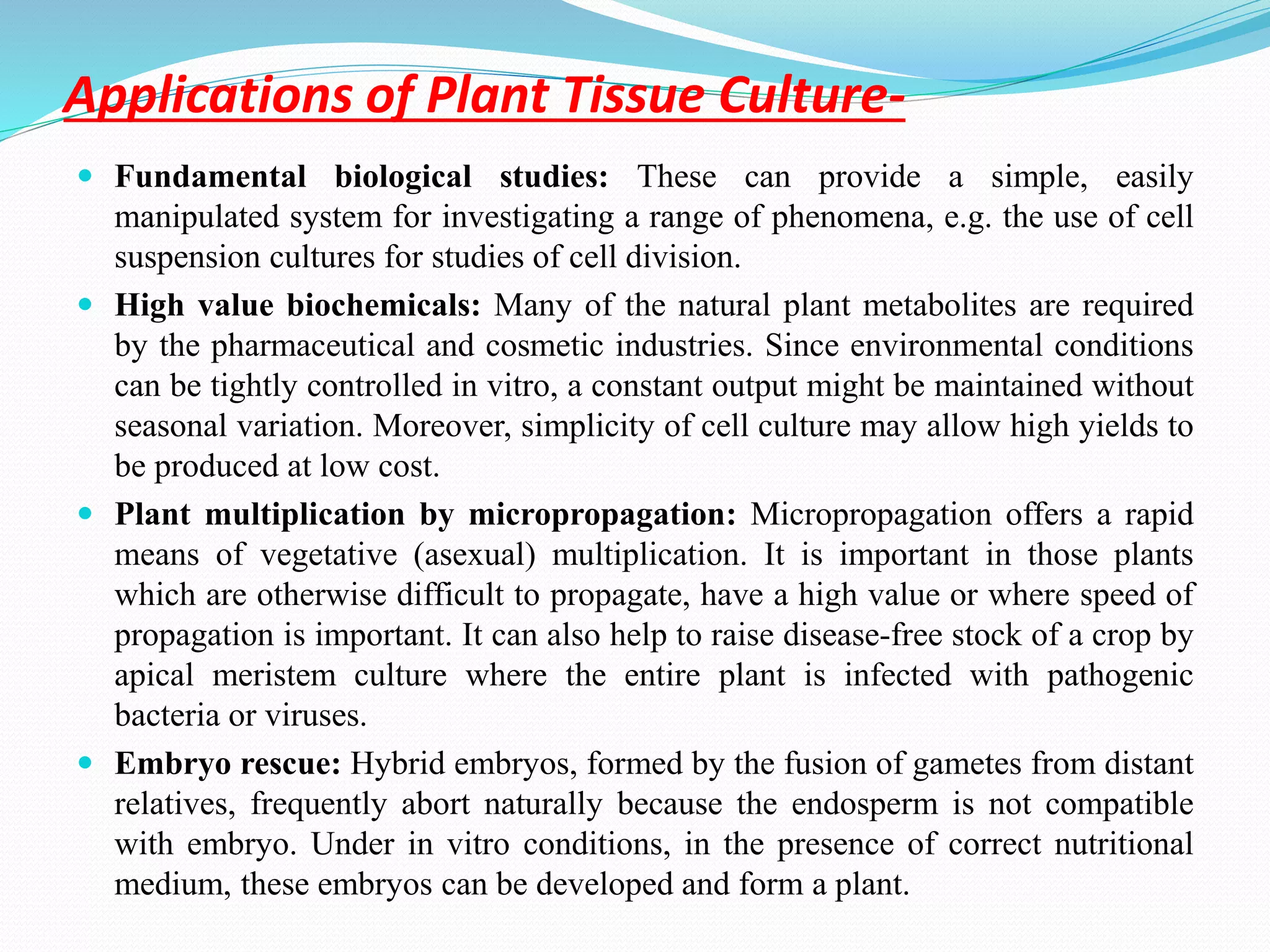Introduction of plant tissue culture | PPTX