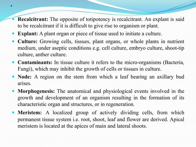 Introduction of plant tissue culture | PPTX