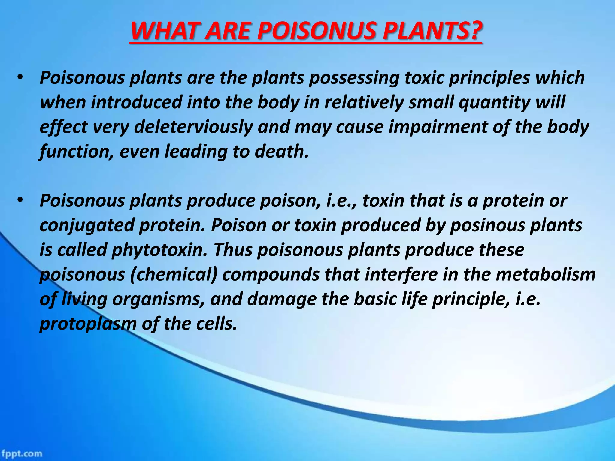 Introduction of Poisonous Plants with Special reference to Pakistan by ...