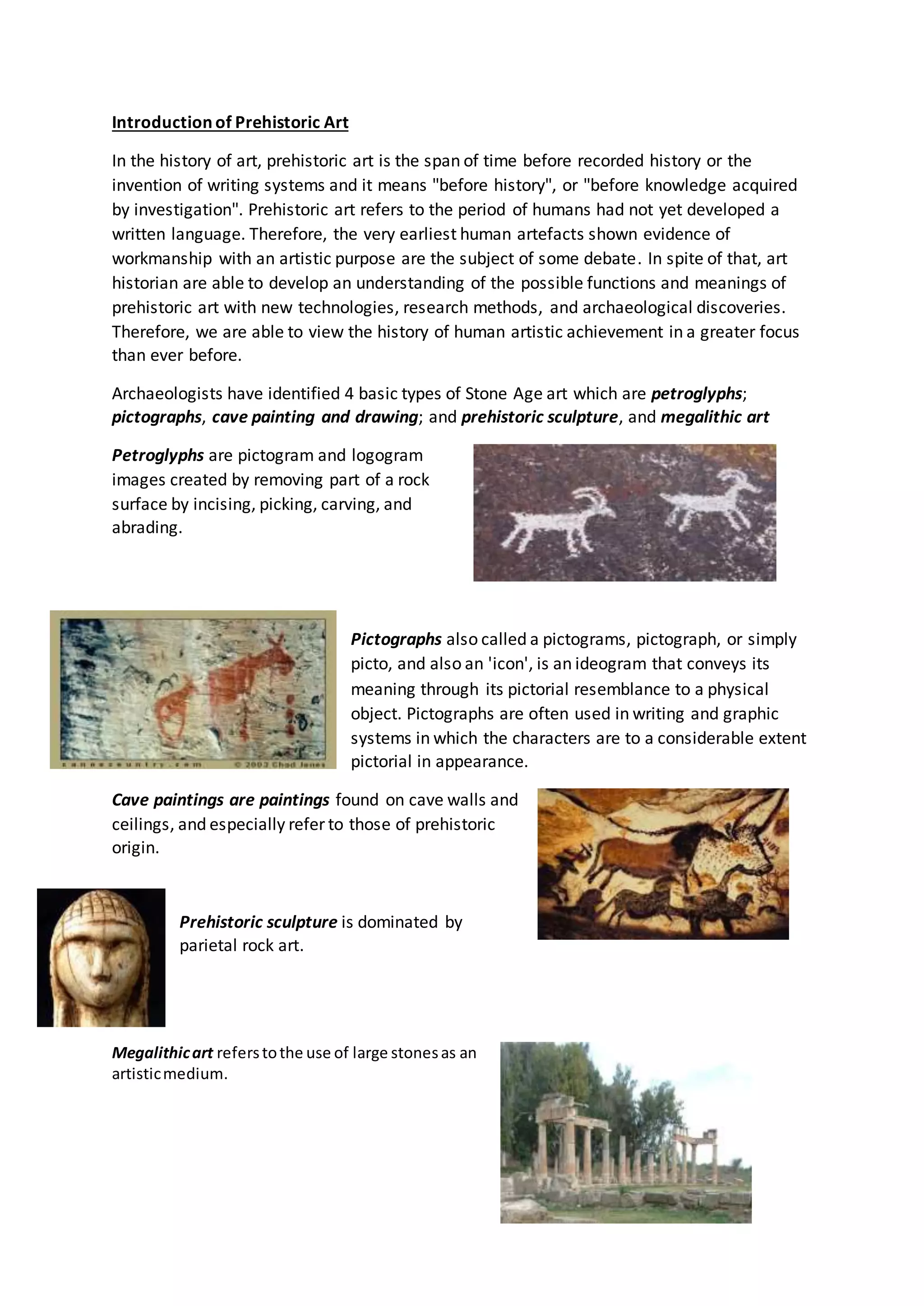 Introduction of prehistoric art | PDF