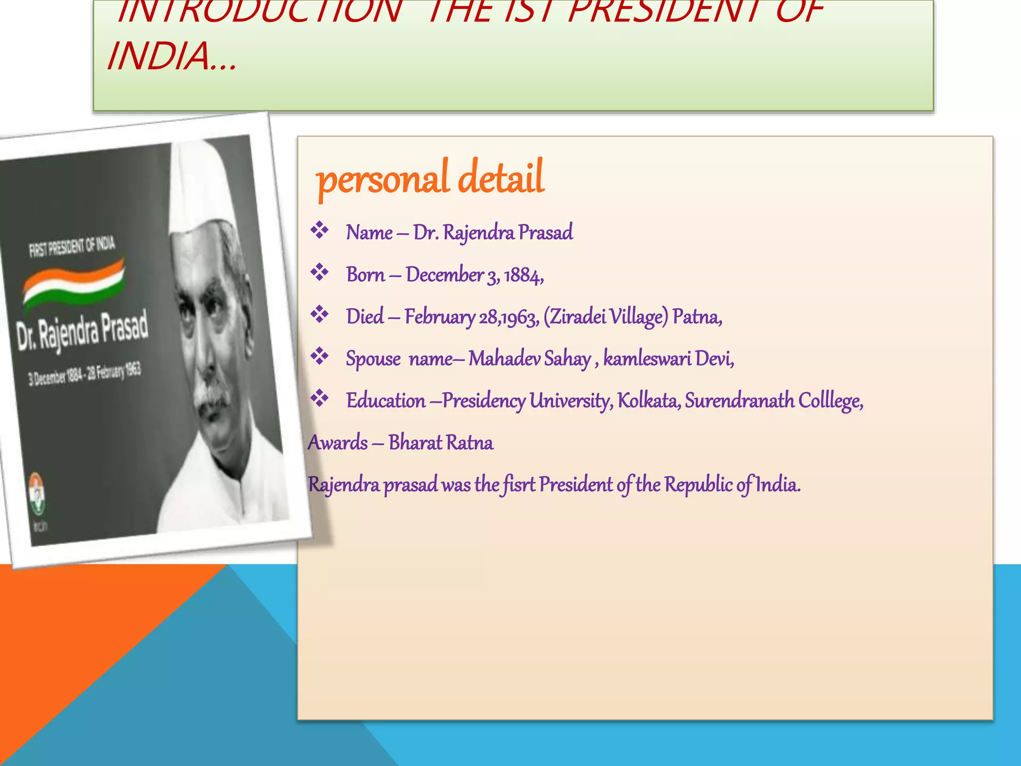 Introduction of presidents of india | PPTX