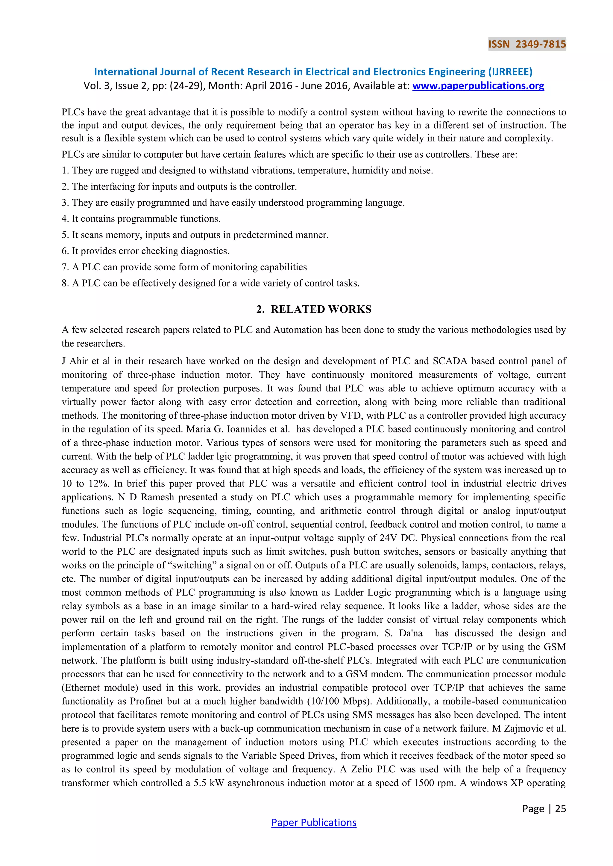 Introduction Of Programmable Logic Controller To Electric Overhead Travelling Crane Pdf