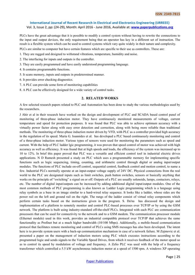 Introduction Of Programmable Logic Controller To Electric Overhead Travelling Crane Pdf