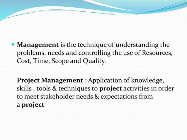 Introduction of project management | PPT