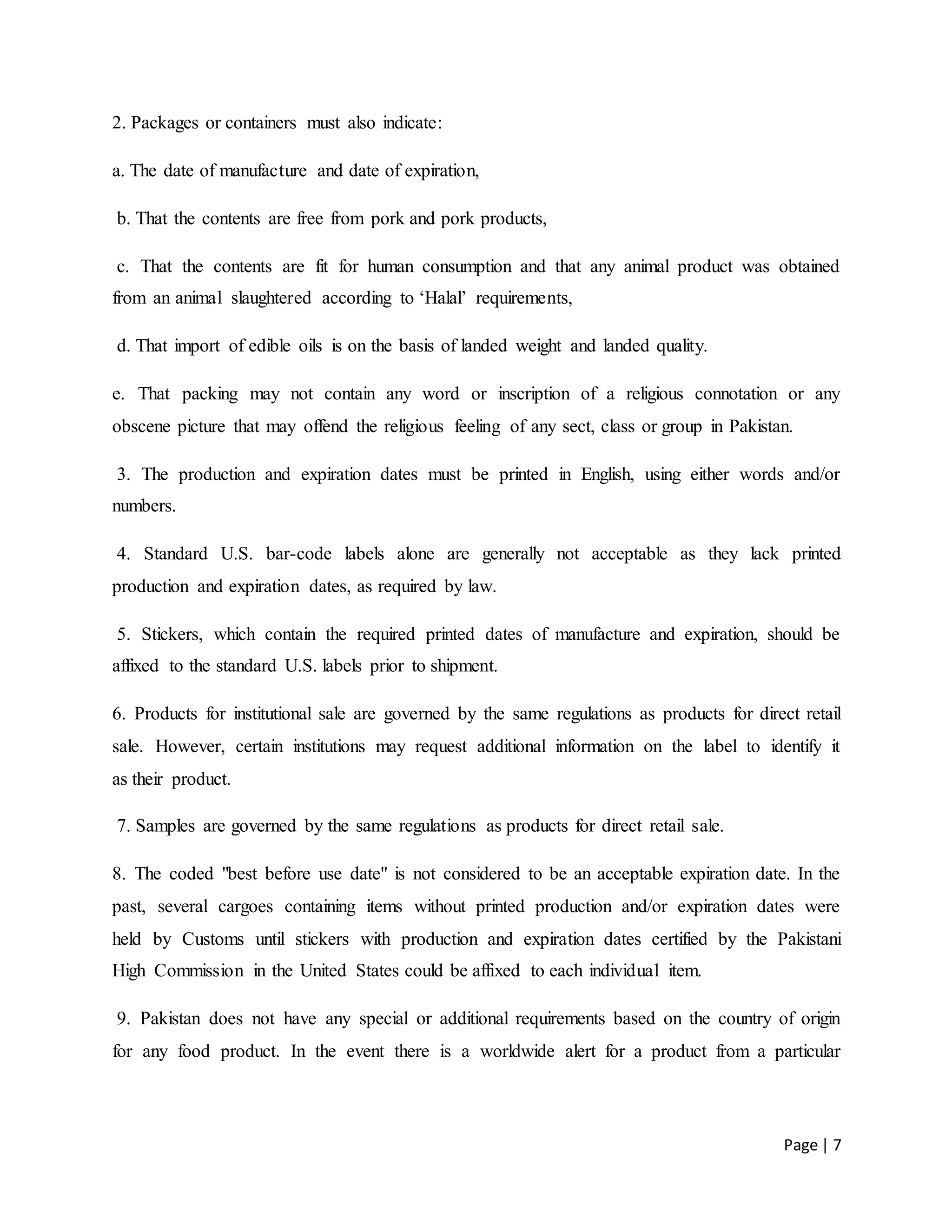 FOOD REGULATORY AUTHORITIES IN PAKISTAN | DOCX