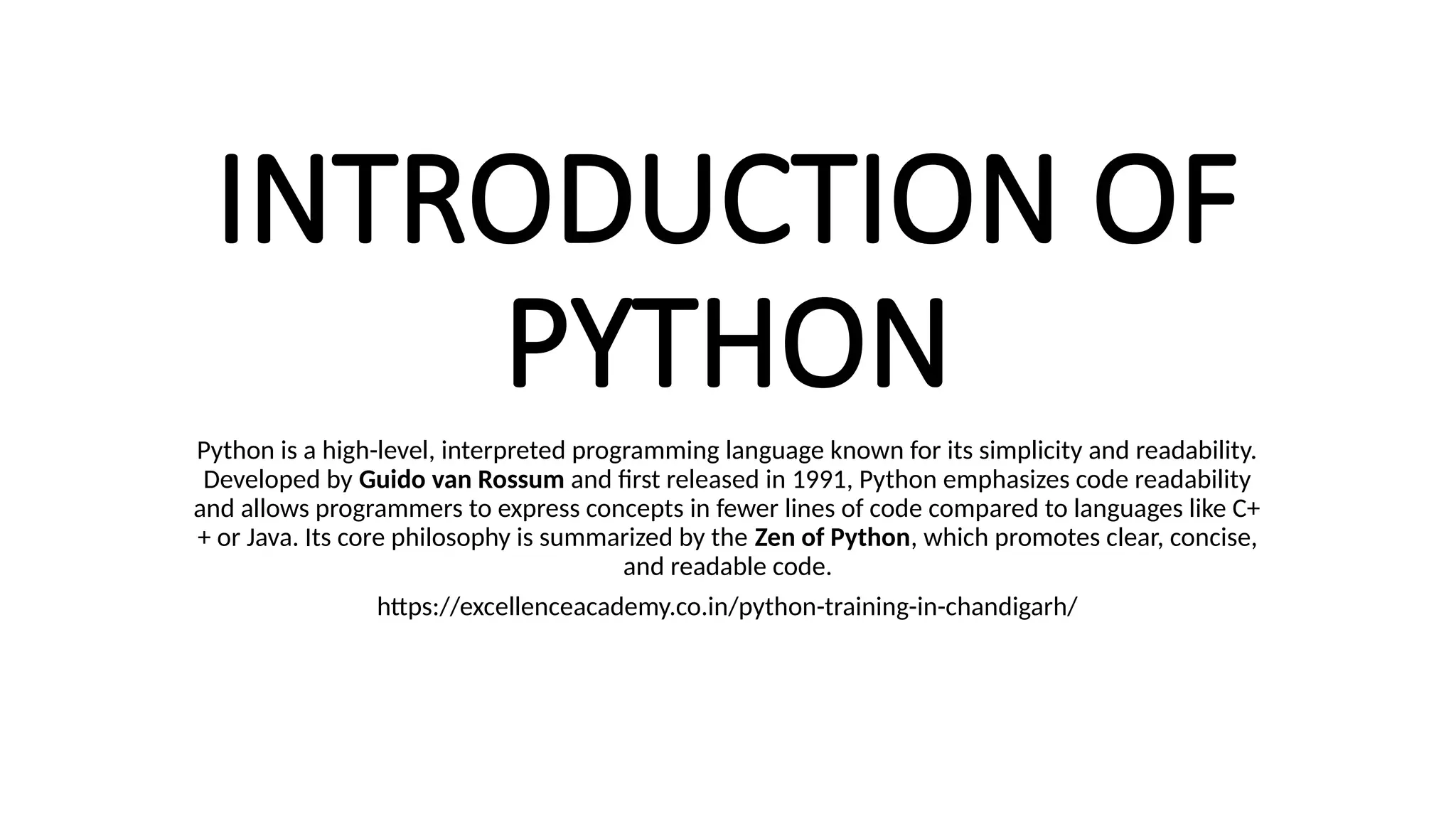 Python Course In Chandigarh And Mohali | PPT