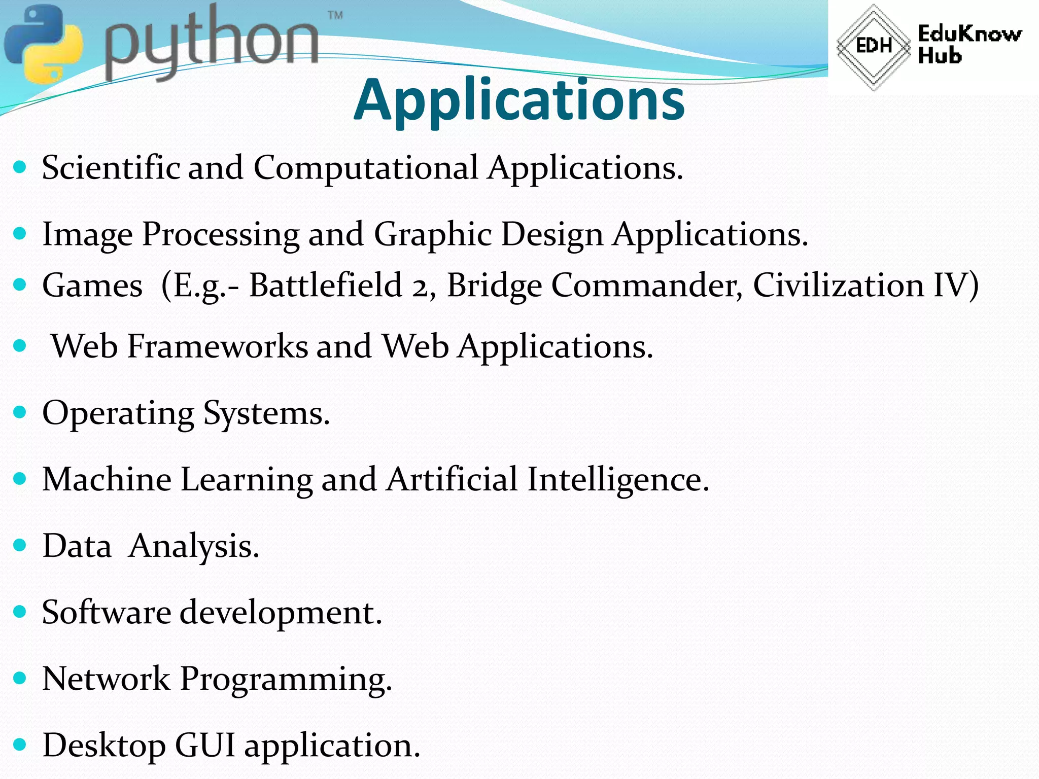 Introduction of python programming | PPTX | Operating Systems ...