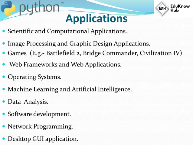 Introduction of python programming | PPTX | Operating Systems | Computer Software and Applications