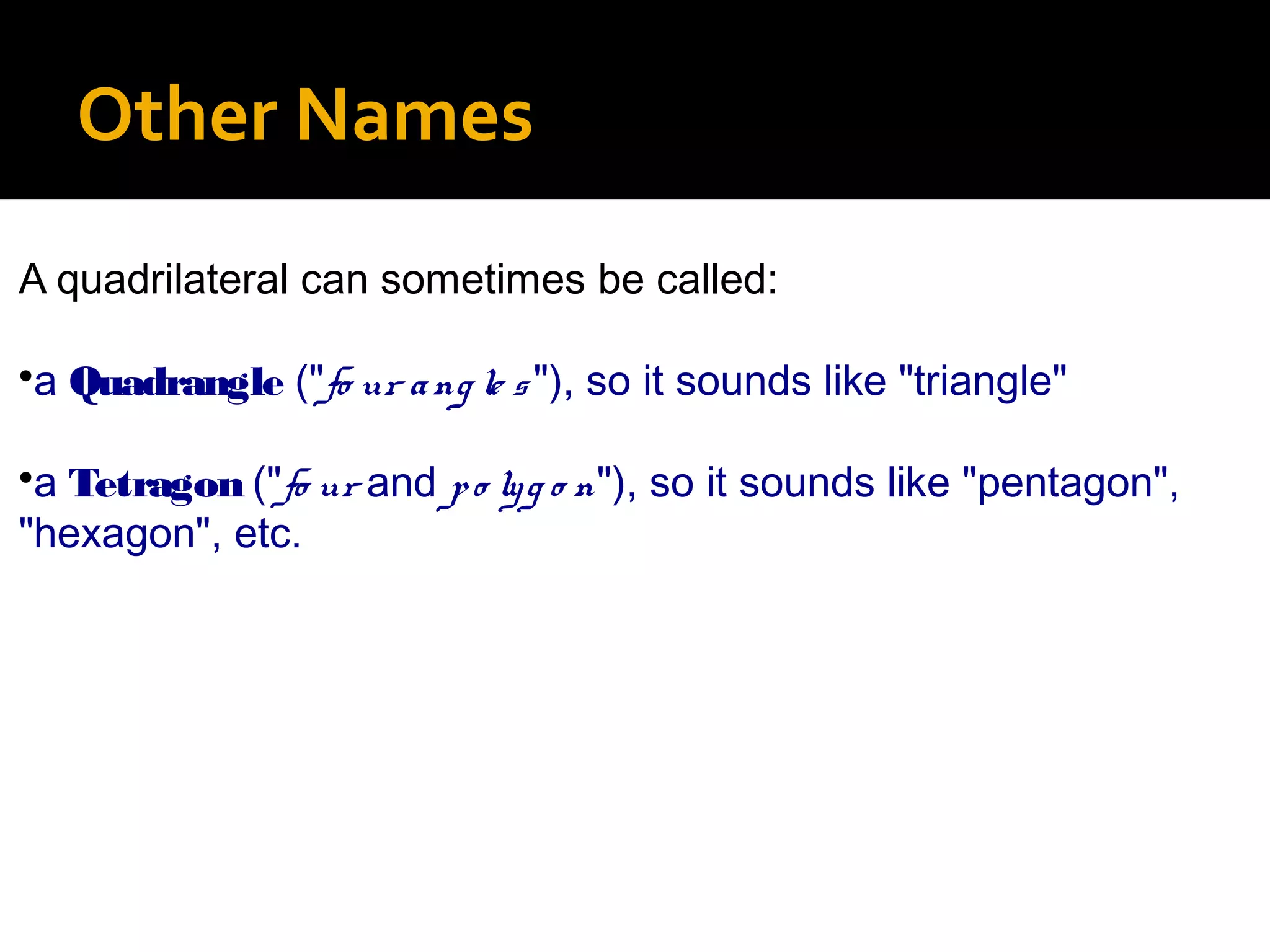 Introduction of Quadrilaterals | PPT