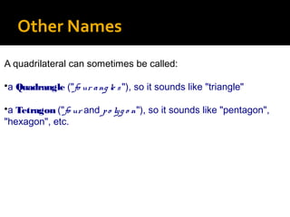 Introduction of Quadrilaterals | PPT