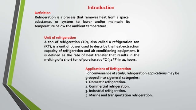 Introduction of refrigeration | PPTX | Physics | Science