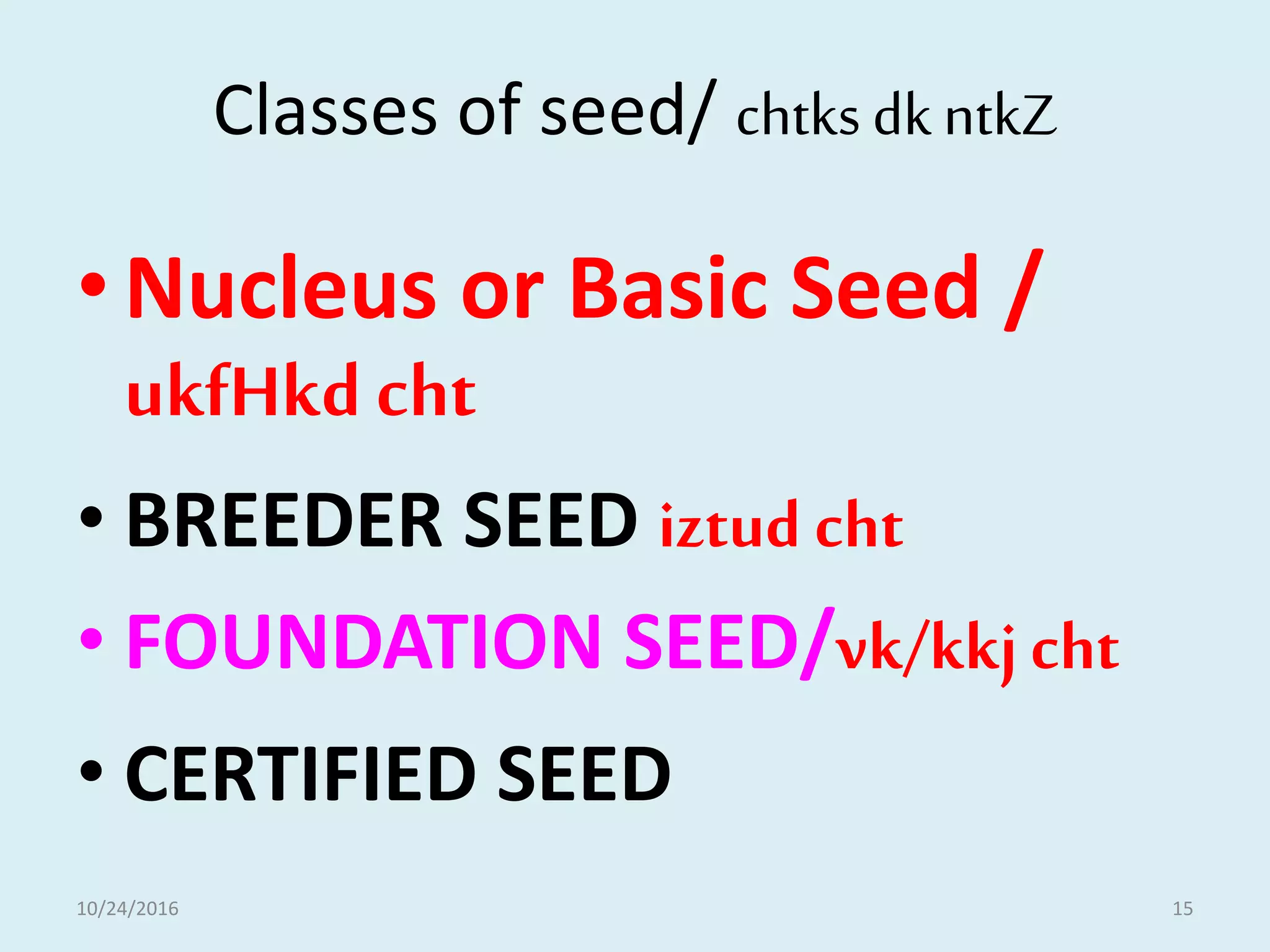 Introduction of seed production | PPTX
