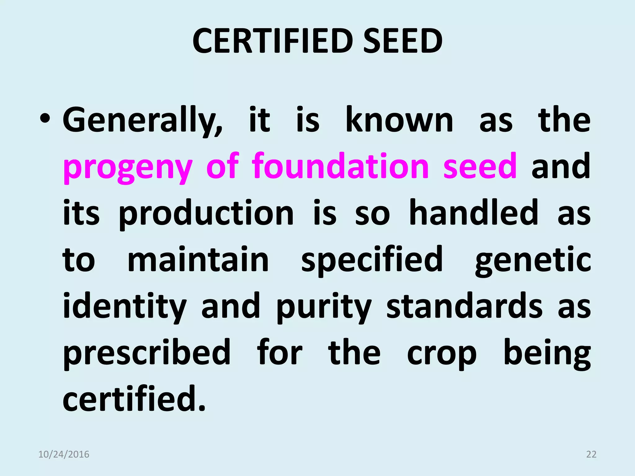 Introduction of seed production | PPTX